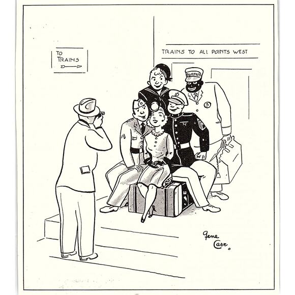 None | Accents | Wwii Political Cartoon Gene Carr Trains West 943 Wwii ...